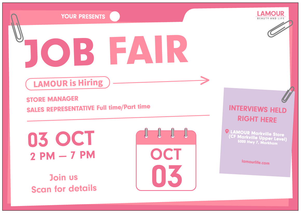 LAMOUR Job Fair at CF Markville | Join Our Asian Beauty Retail Team ...